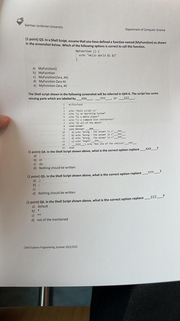 Solved German Jordanian UniversityDepartment of Computer | Chegg.com