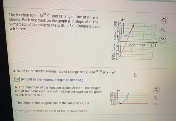 Solved The function f(x) = 6x ) and its tangent line at x = | Chegg.com