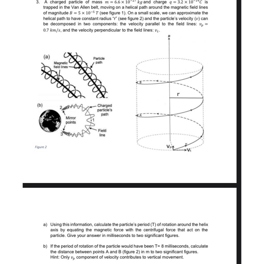 Solved A charged particle of mass m=6.6×10-27kg ﻿and charge | Chegg.com