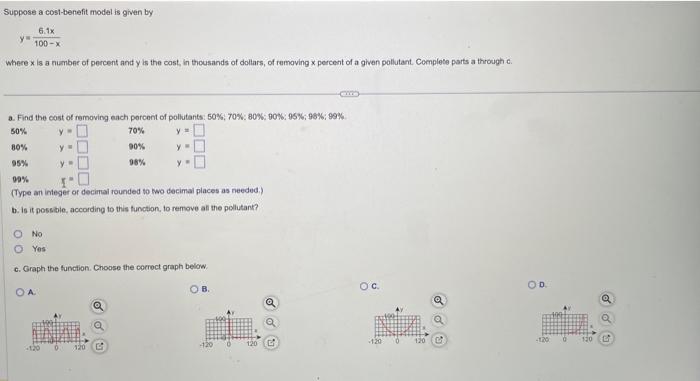 Solved Suppose a cosi-benefit model is given by | Chegg.com