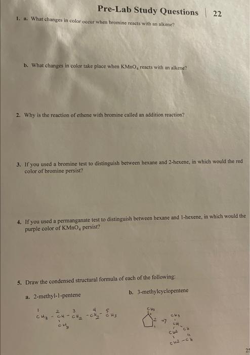 Solved Pre-Lab Study Questions 22 1. a. What changes in | Chegg.com