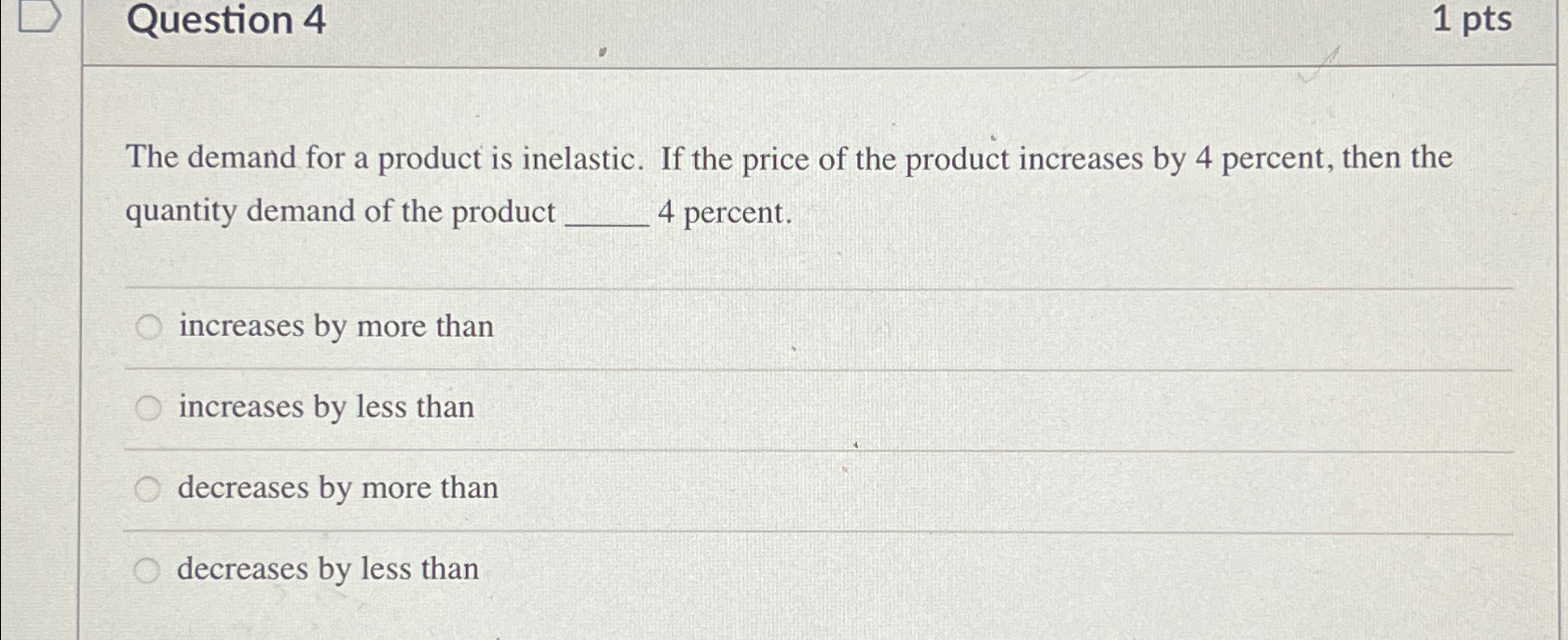 Solved The demand for a product is inelastic. If the price | Chegg.com
