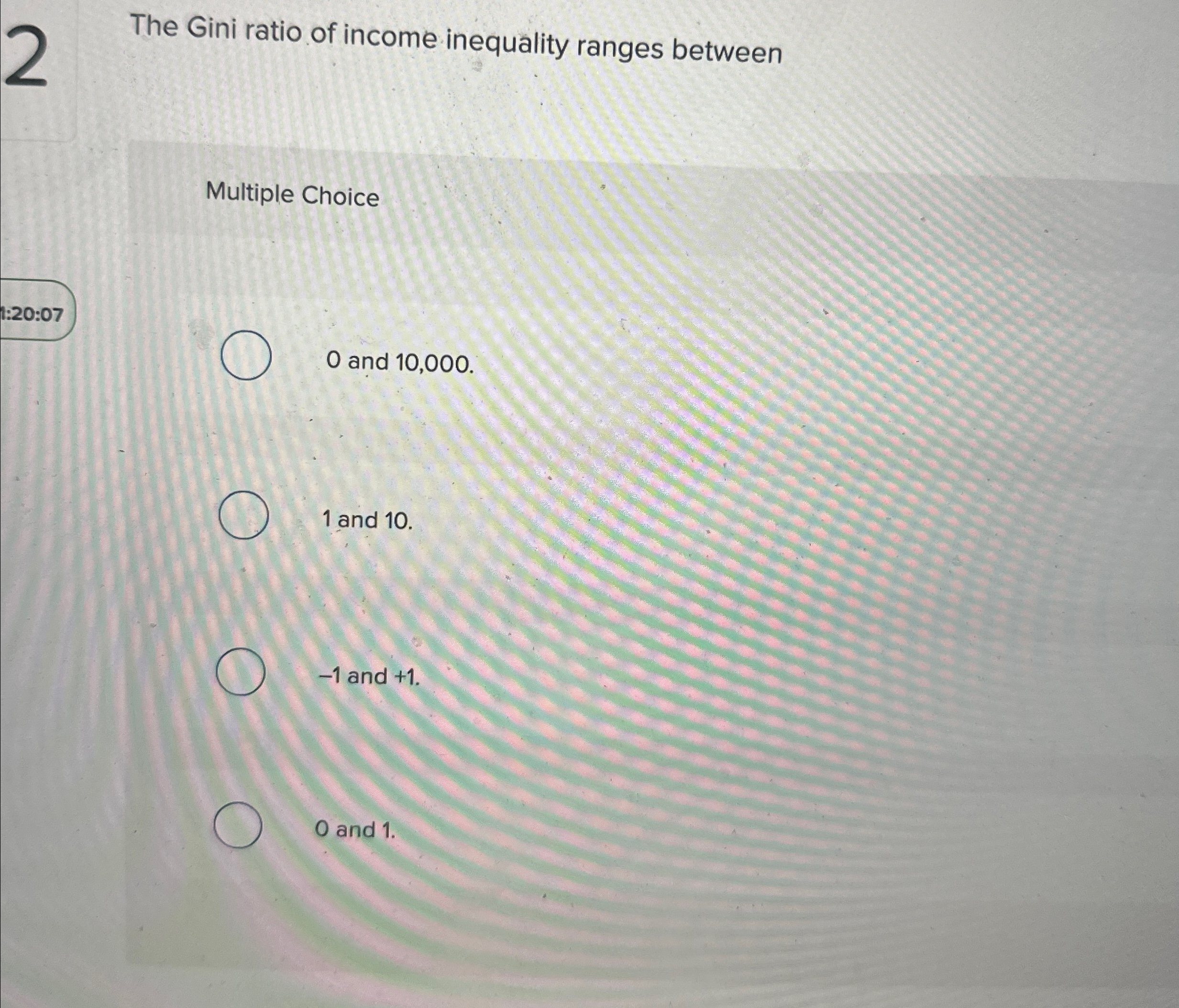 Solved The Gini ratio of income inequality ranges | Chegg.com