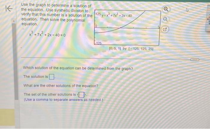 Solved Use the graph to determine a solution of the | Chegg.com