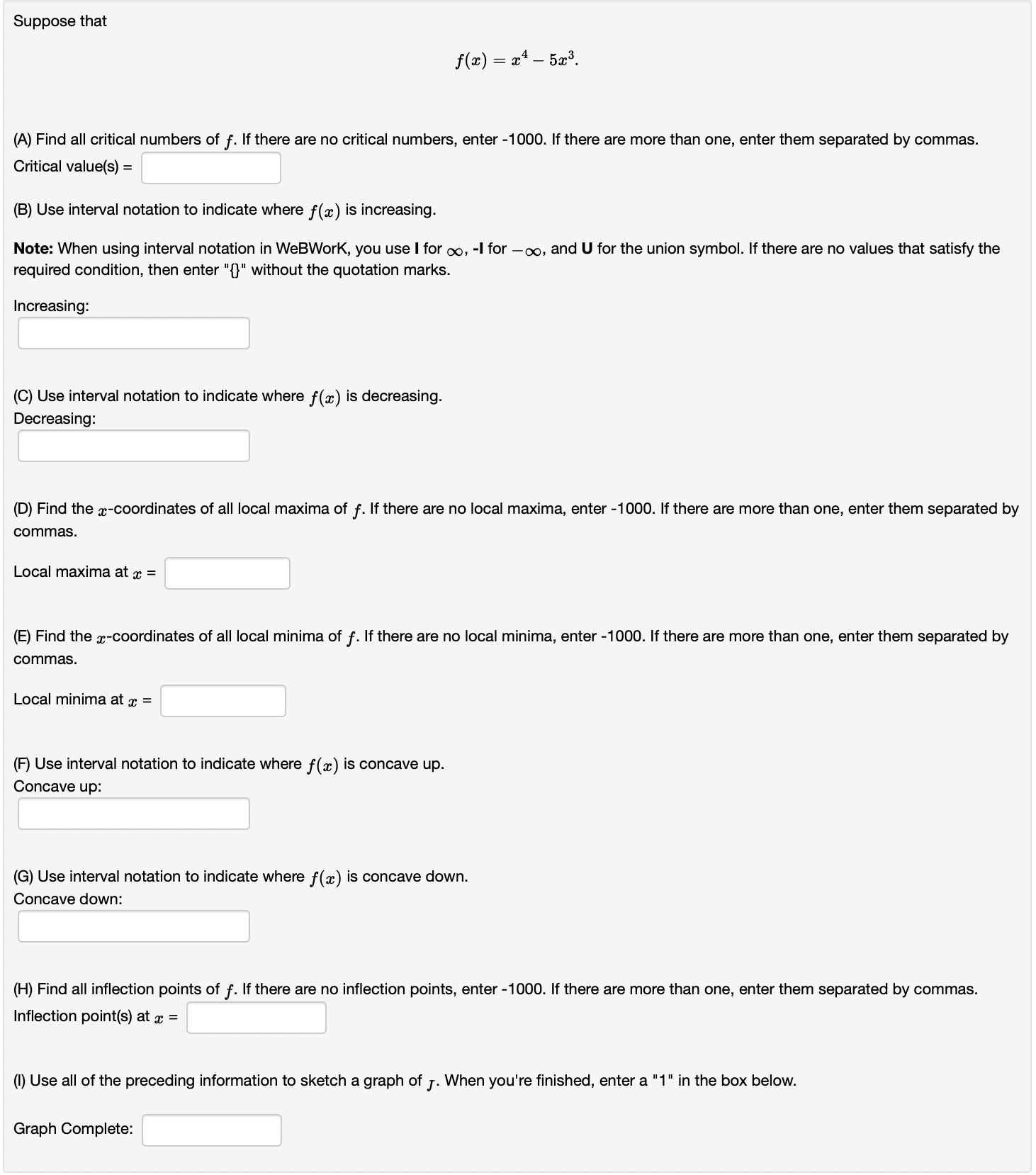 Suppose thatf(x)=x4-5x3.(A) ﻿Find all critical | Chegg.com