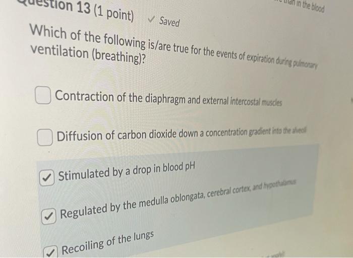 Solved estion 12 (1 point) Saved Which of the following | Chegg.com Solved estion 12 (1 point) Saved Which of the following | Chegg.com