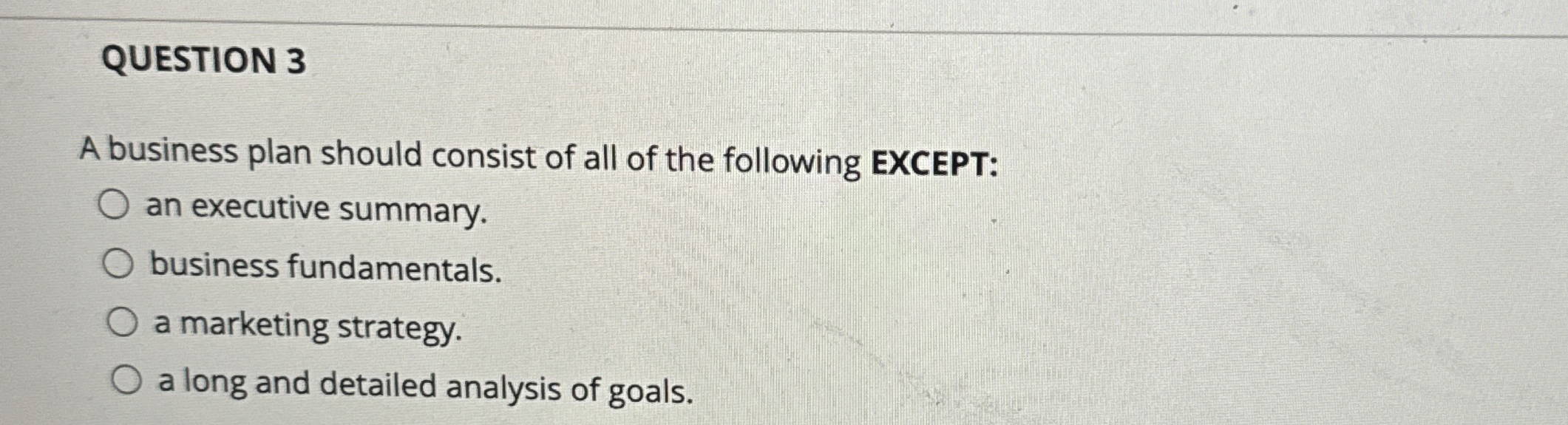 Solved QUESTION 3A business plan should consist of all of | Chegg.com