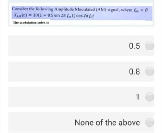 Solved Consider the following Amplitude Modulated (AM) | Chegg.com