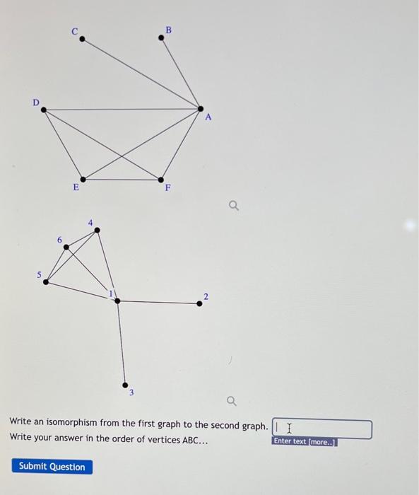 Solved Write an isomorphism from the first graph to the | Chegg.com