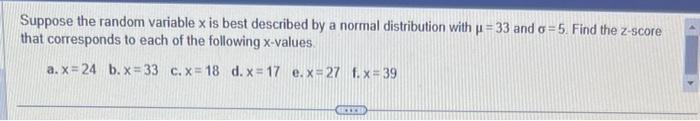 Solved Suppose the random variable x is best described by a | Chegg.com