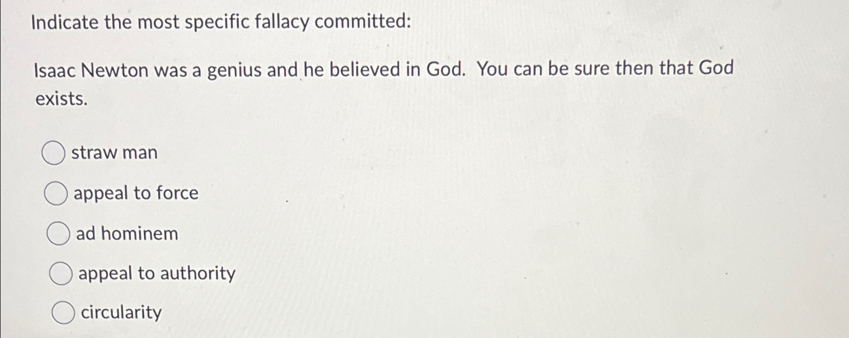 Solved Indicate the most specific fallacy committed:Isaac | Chegg.com