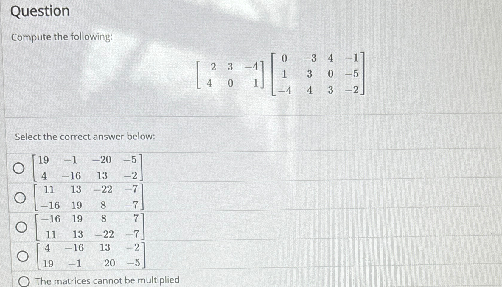 Solved QuestionCompute the | Chegg.com