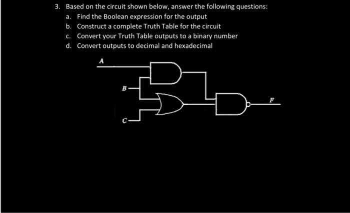 Solved 3. Based on the circuit shown below, answer the | Chegg.com