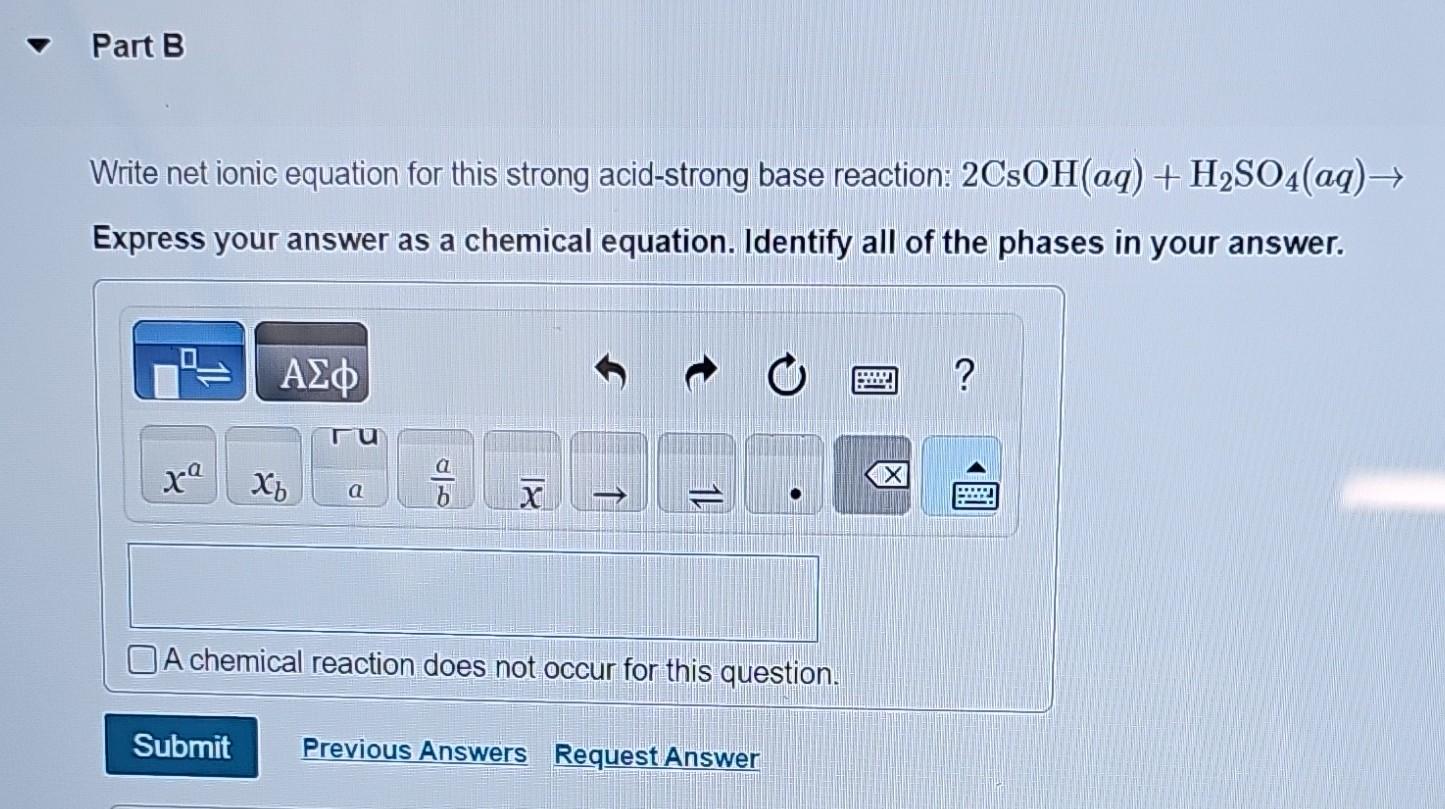 Solved Write net ionic equation for this strong acid-strong | Chegg.com