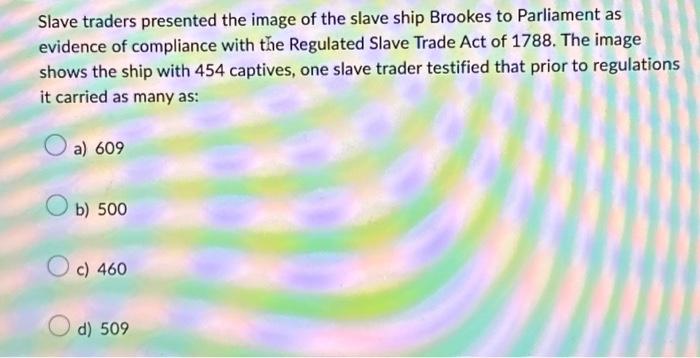 Slave traders presented the image of the slave ship | Chegg.com