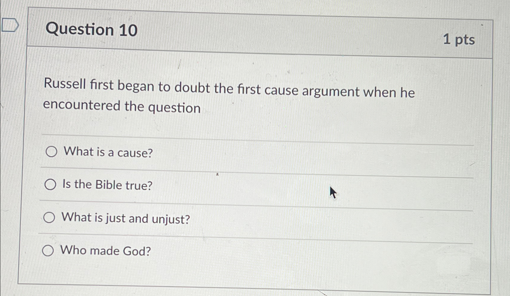 Solved Question 101ptsRussell first began to doubt the first | Chegg.com