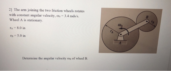 Solved 2] The arm joining the two friction wheels rotates | Chegg.com