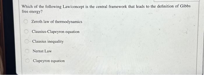 Solved Which of the following Law/concept is the central | Chegg.com