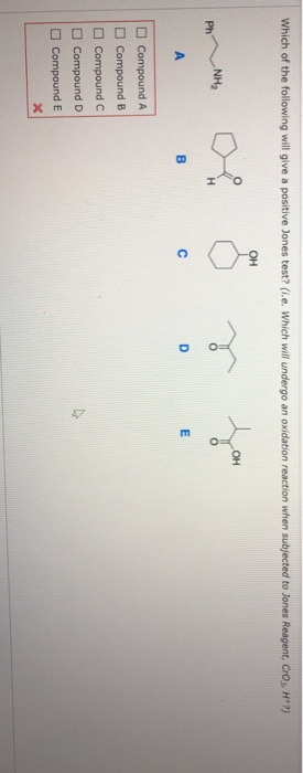 Solved Which of the following will give a positive Jones | Chegg.com