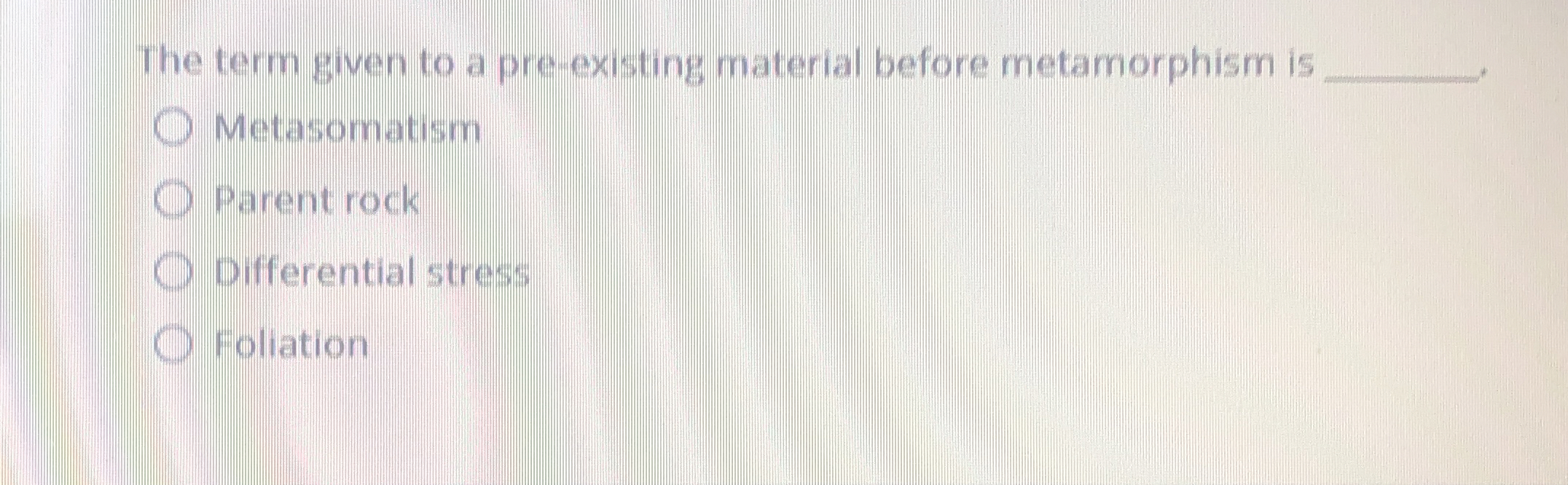 Solved The term given to a pre-existing material before | Chegg.com