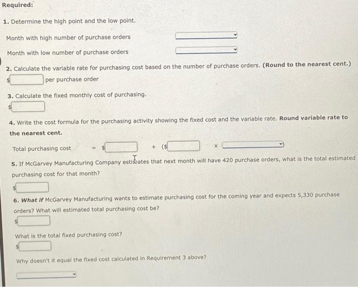 Solved High-Low Method to Determine Fixed Cost and Variable | Chegg.com