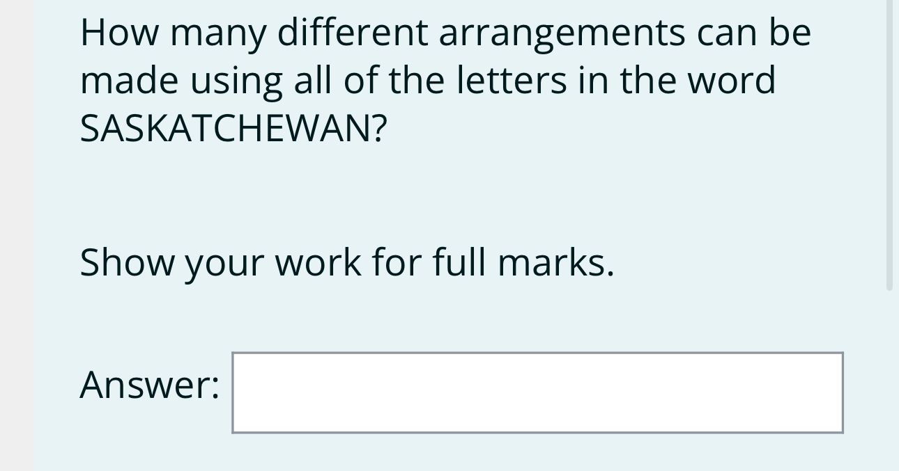 Solved How many different arrangements can be made using all | Chegg.com