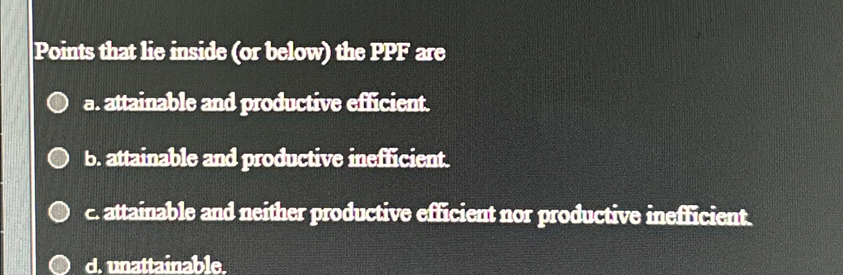 Solved Points that lie inside (or below) ﻿the PPF area. | Chegg.com