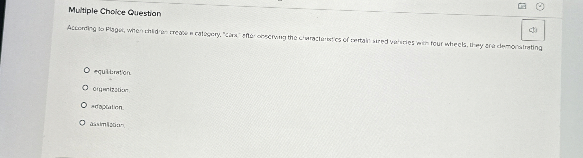 Solved Multiple Choice QuestionAccording to Piaget, when | Chegg.com