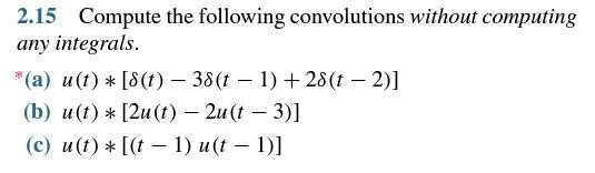 Solved 2.15 Compute the following convolutions without | Chegg.com