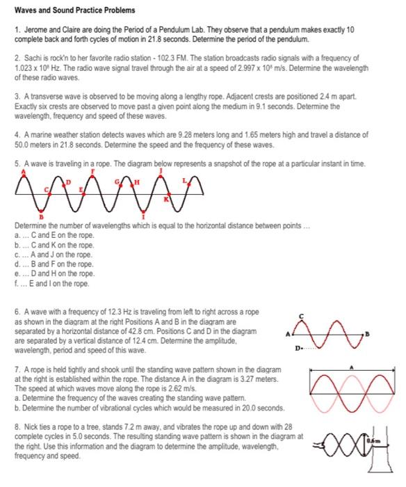 Solved Waves and Sound Practice Problems 1. Jerome and | Chegg.com