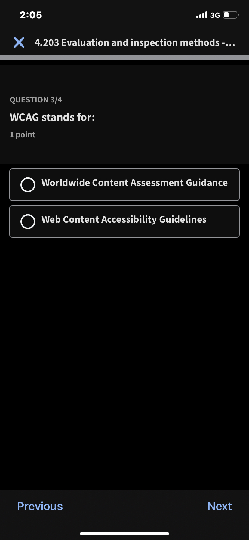 Solved 2:05all 364.203 ﻿Evaluation and inspection methods | Chegg.com