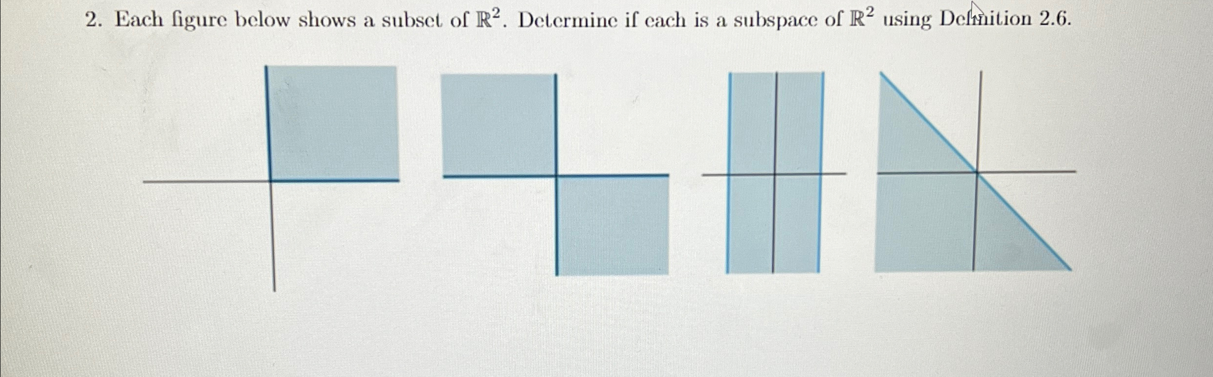 Each figure below shows a subset of R2. ﻿Determine if | Chegg.com