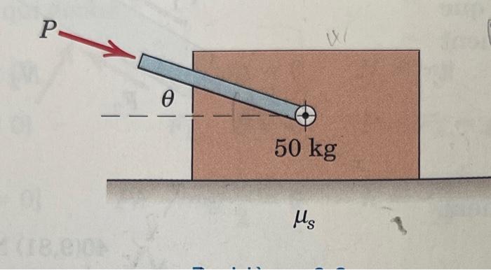 Solved (6-2 The 50 kg block rests on a horizontal surface | Chegg.com
