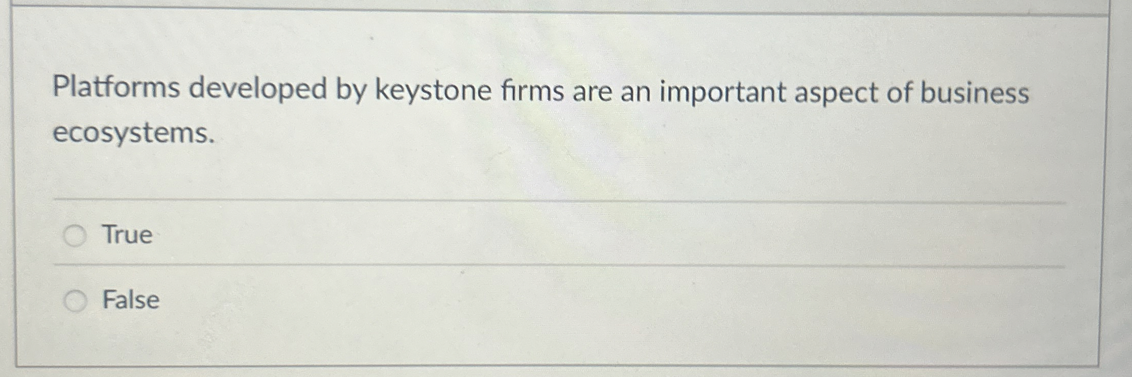 Solved Platforms developed by keystone firms are an | Chegg.com