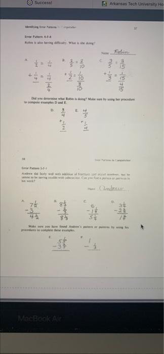 Identifying Error Patterns in Computation 51 Error | Chegg.com