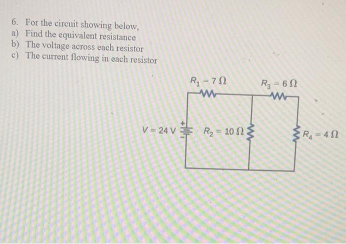 Solved 6. For the circuit showing below, a) Find the | Chegg.com