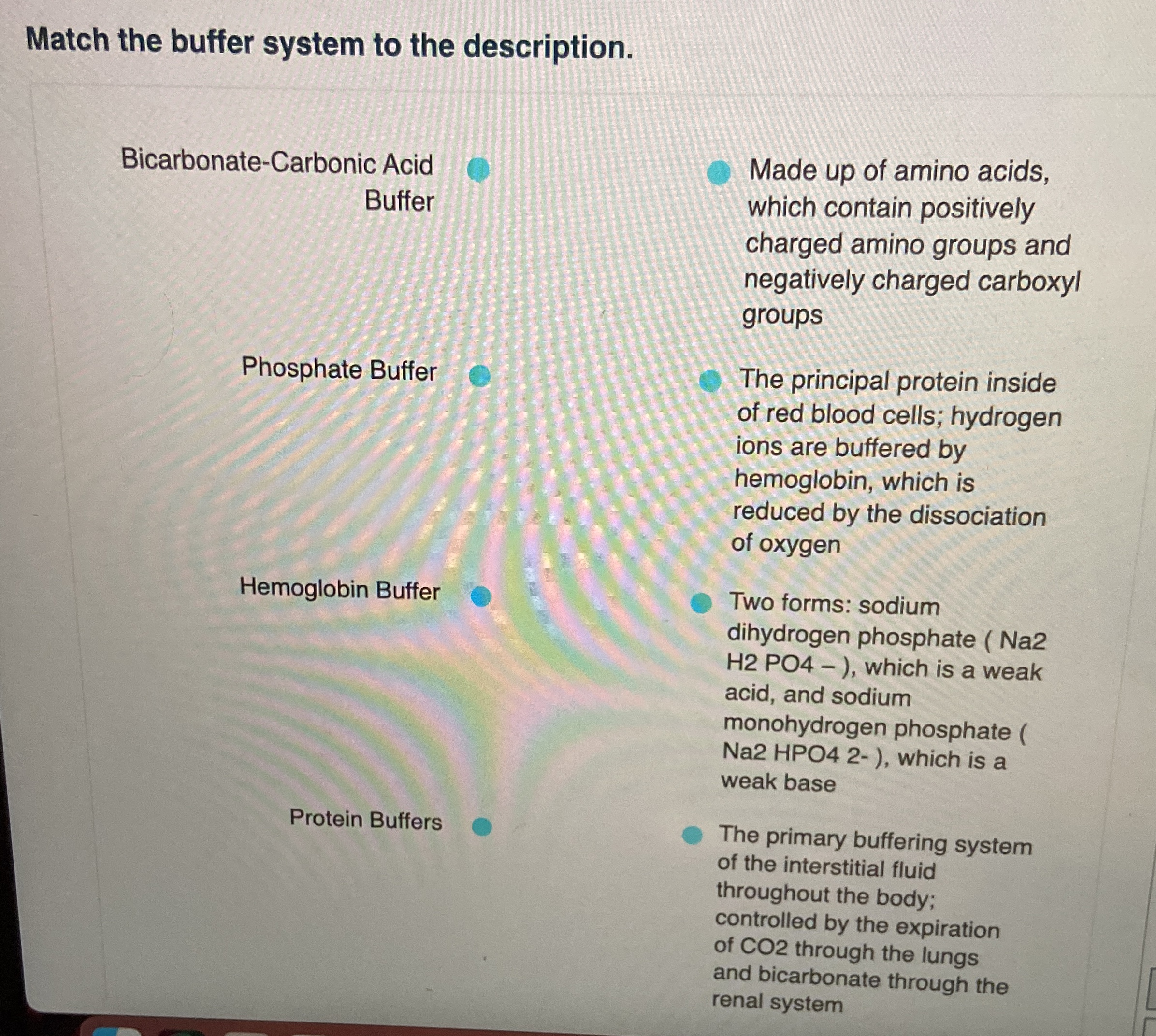 High Quality SOLUTION Match the buffer system to the | Chegg.com