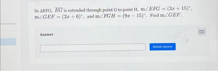 Solved In ( riangle mathrm{EFG}, overline{E G} ) is | Chegg.com