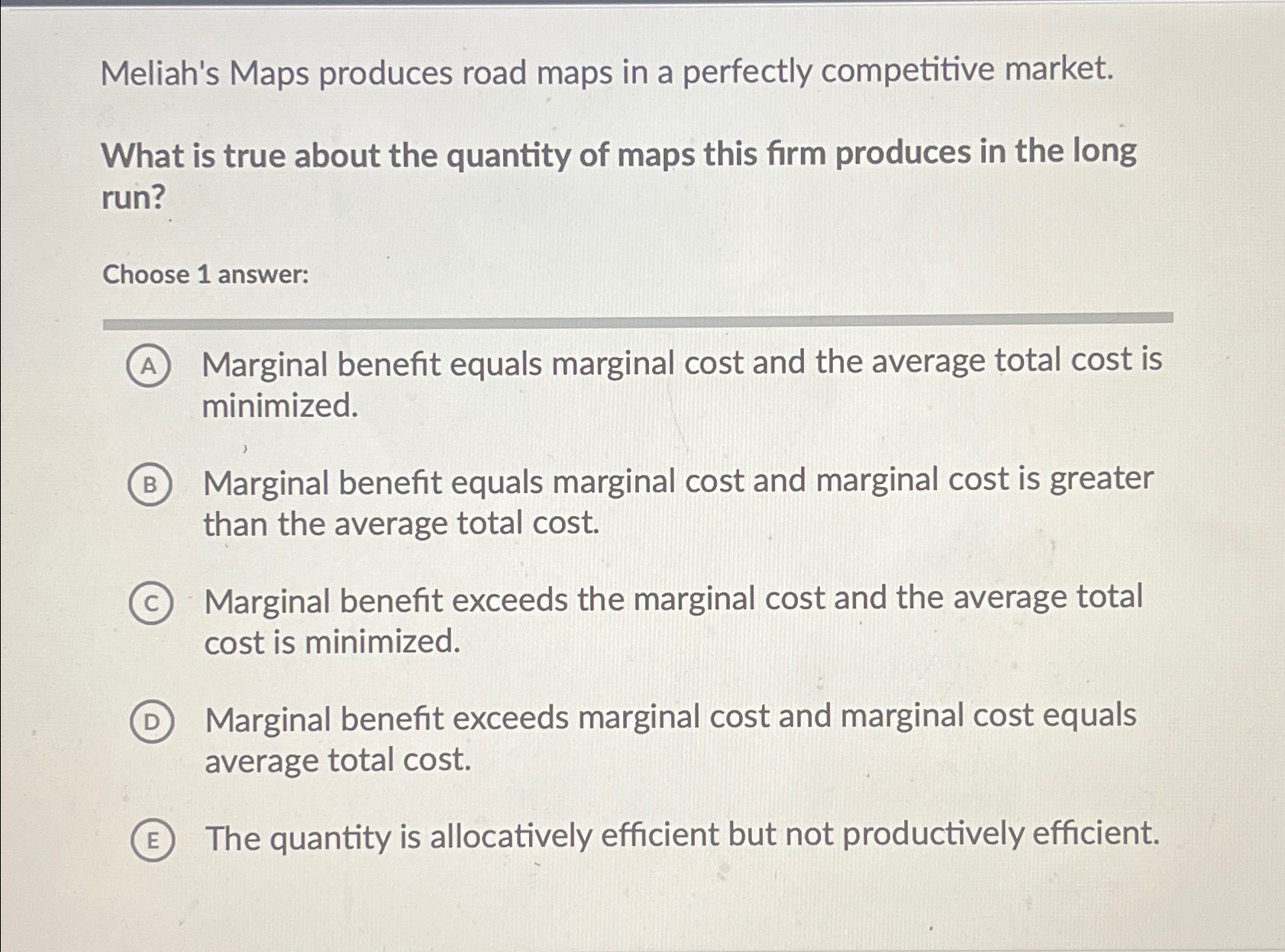 Solved Meliah's Maps produces road maps in a perfectly | Chegg.com