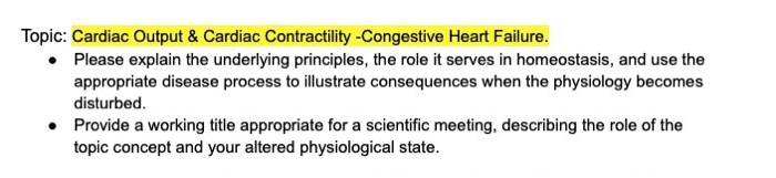 Solved Topic: Cardiac Output & Cardiac Contractility | Chegg.com