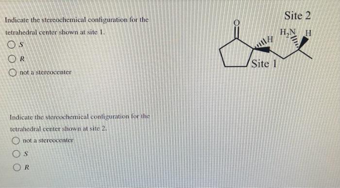 Solved Indicate the stereochemical configuration for the | Chegg.com