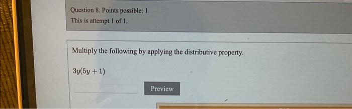 Solved Question 8. Points possible: 1 This is attempt 1 of 1 | Chegg.com