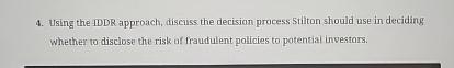 Solved Using the IDDR approach, disciuss the decision | Chegg.com