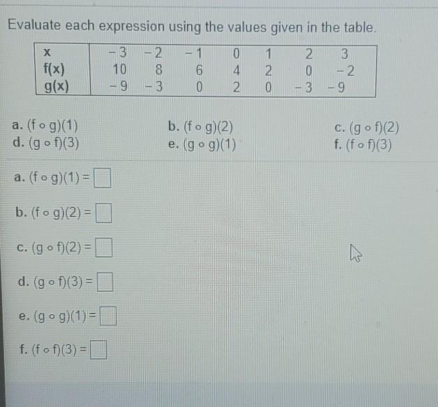 Solved - - Evaluate each expression using the values given | Chegg.com