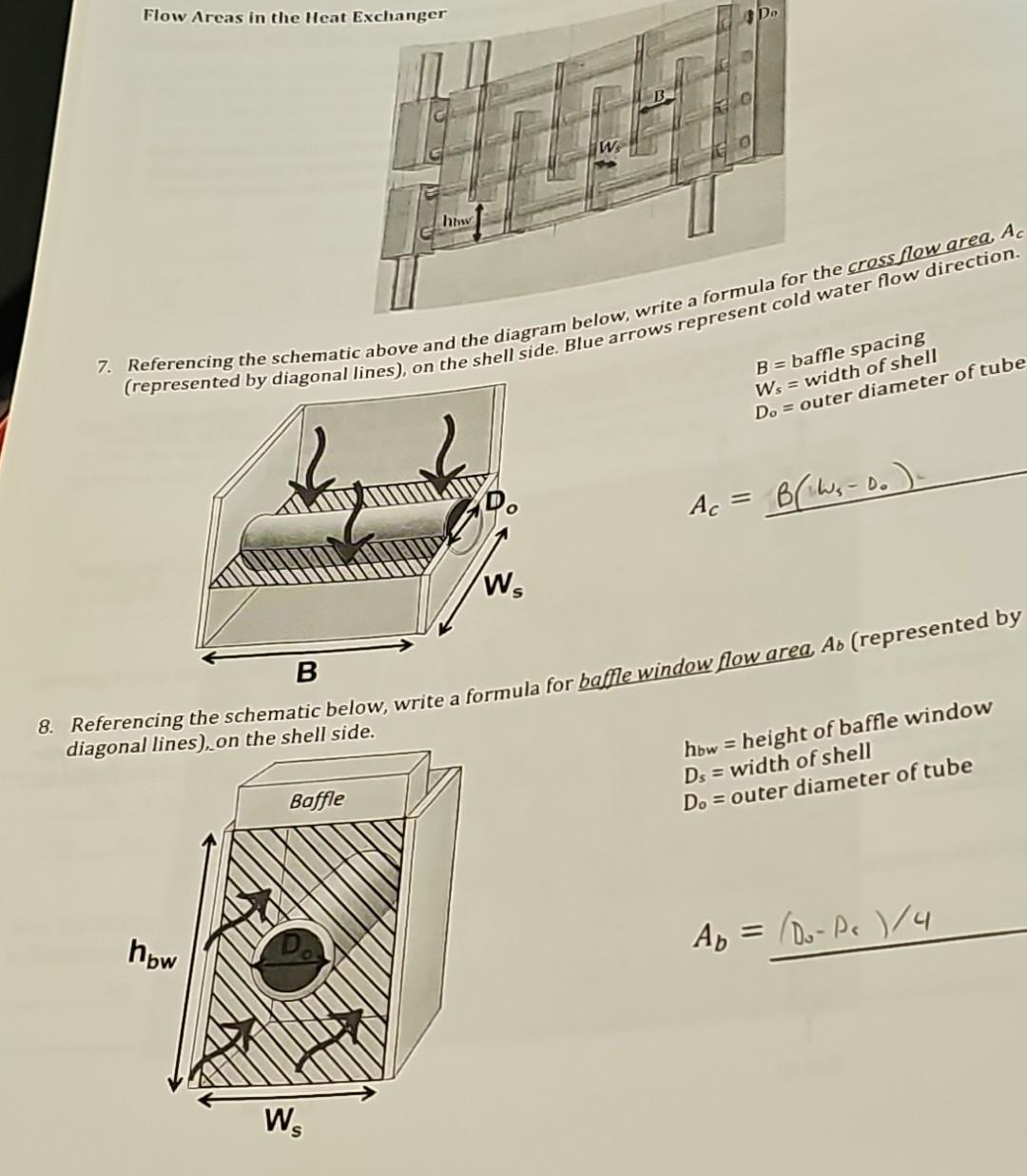 Solved 13. In determining the velocity for the shell side | Chegg.com