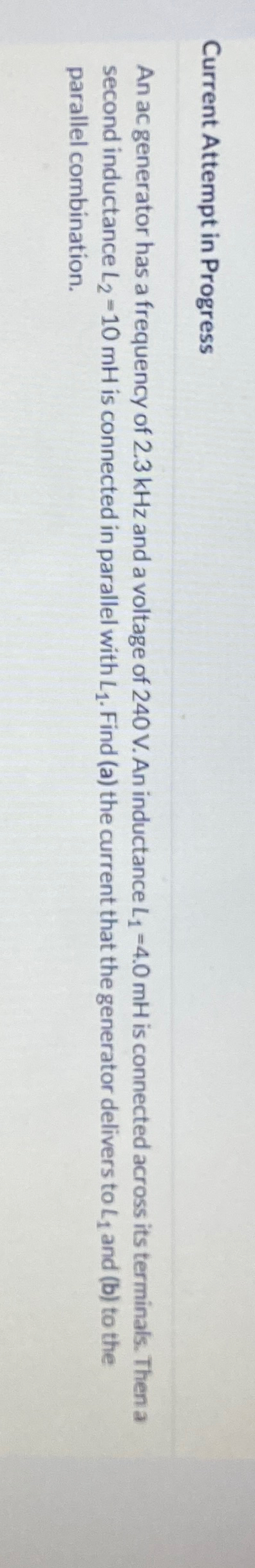 Solved Current Attempt in ProgressAn ac generator has a | Chegg.com