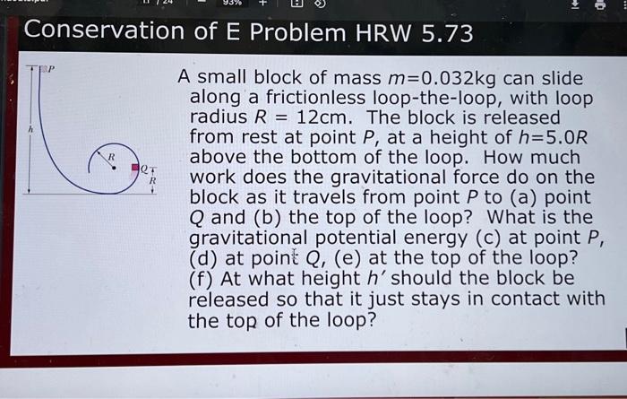 Solved A small block of mass m=0.032 kg can slide along a | Chegg.com