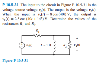 Solved P 10.5-31 ﻿The input to the circuit in Figure P | Chegg.com