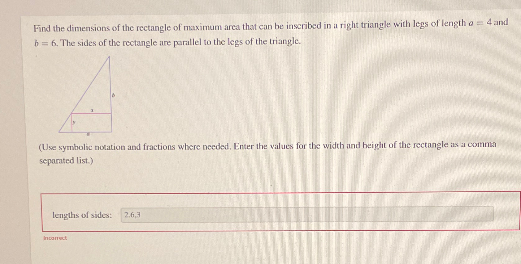 Solved Find the dimensions of the rectangle of maximum area | Chegg.com