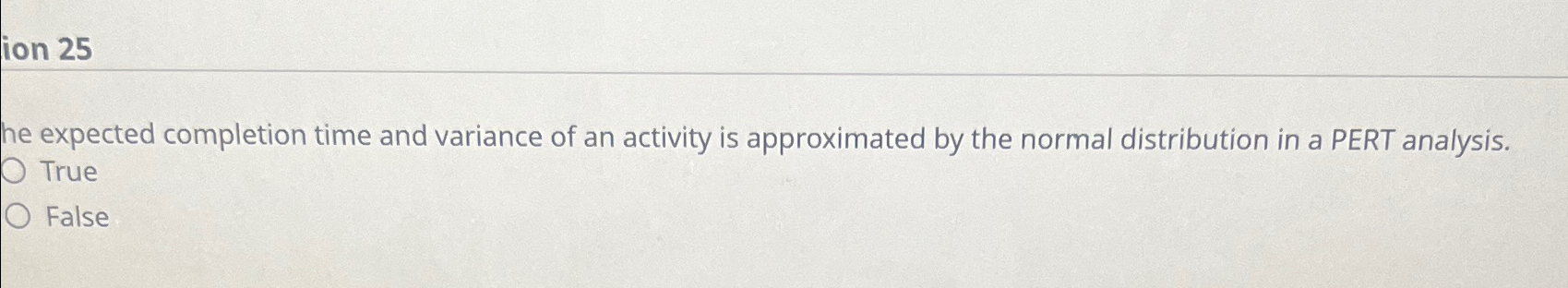 Solved ion 25he expected completion time and variance of an | Chegg.com